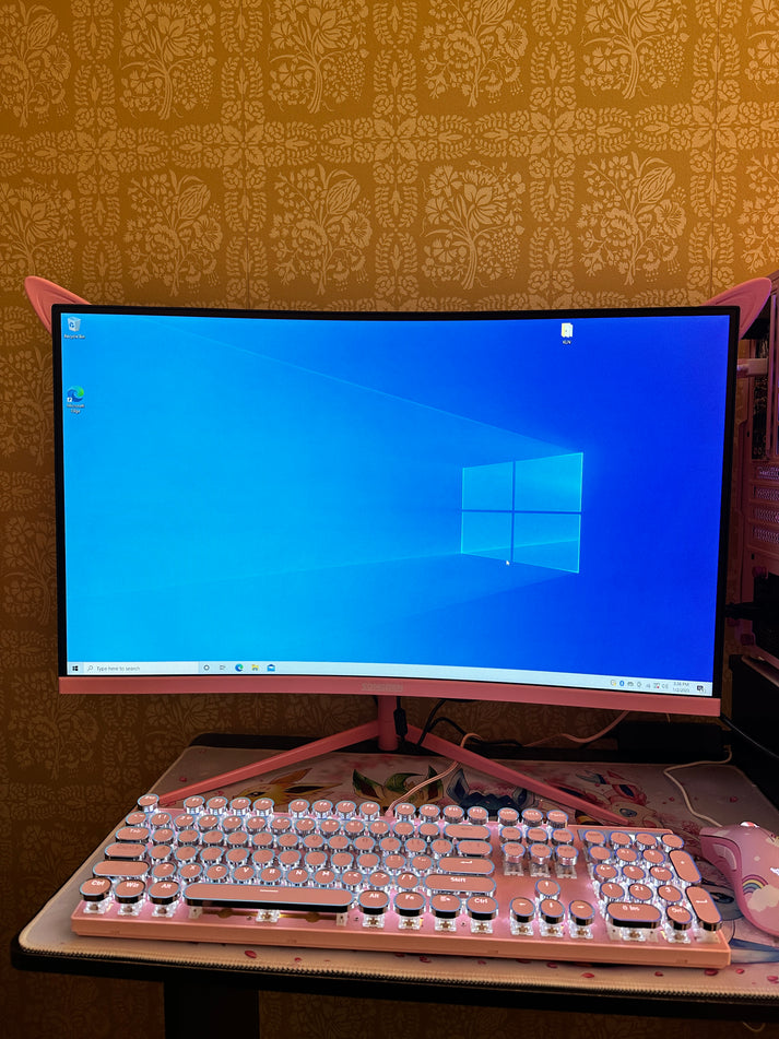 PRE ORDER - PINK GAMING MONITOR WITH OPTIONAL CAT EARS - PRE ORDER ...