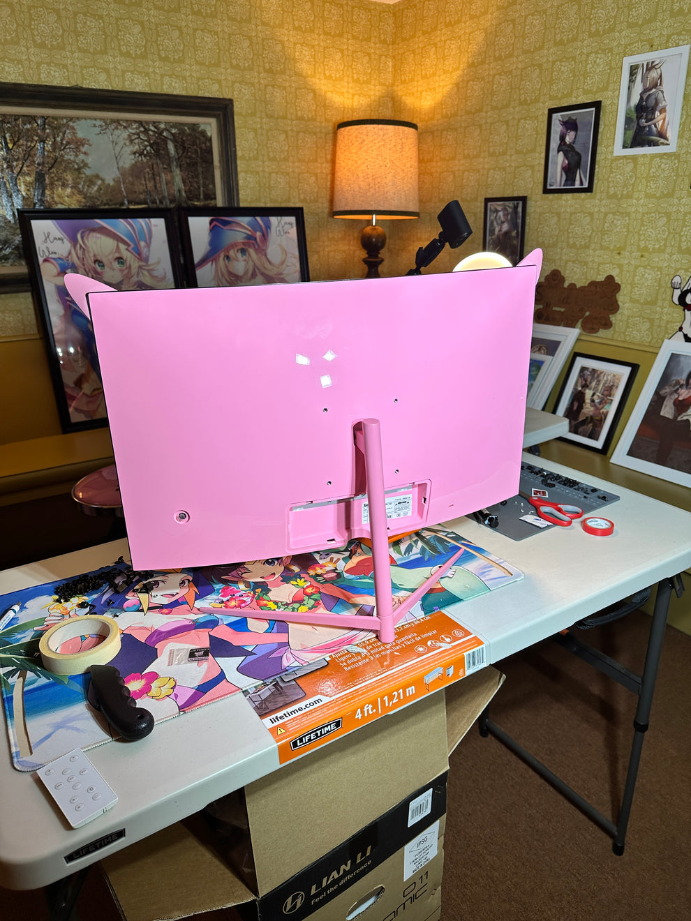 PRE ORDER - PINK GAMING MONITOR WITH OPTIONAL CAT EARS - PRE ORDER ...
